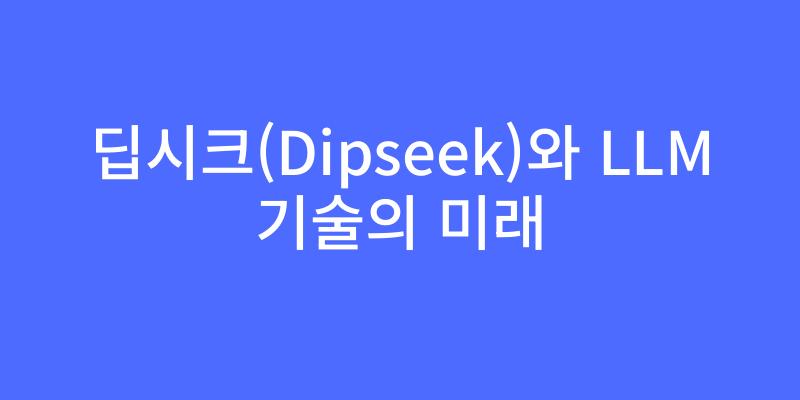 딥시크(Dipseek)와 LLM 기술의 미래 - 딥시크